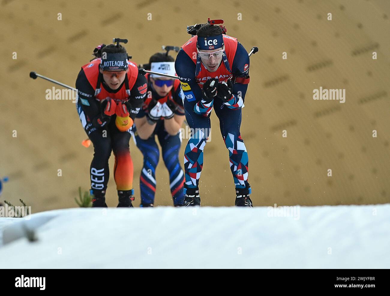 From left Justus Strelow of Germany, Eric Perrot of France, Sturla Holm ...