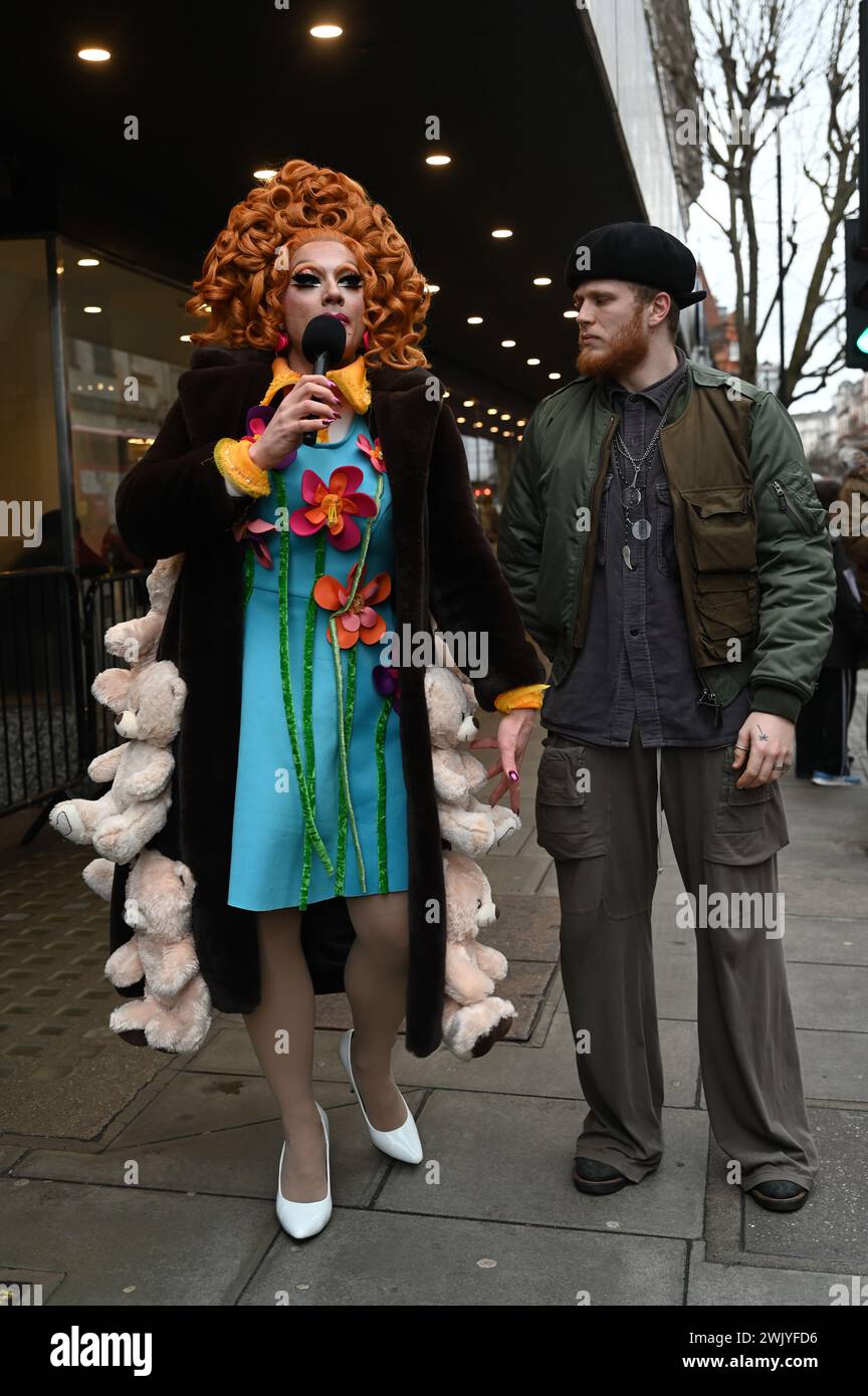 London, UK. 17th Feb, 2024. Ginger Johnson - Drag queen attends the ...