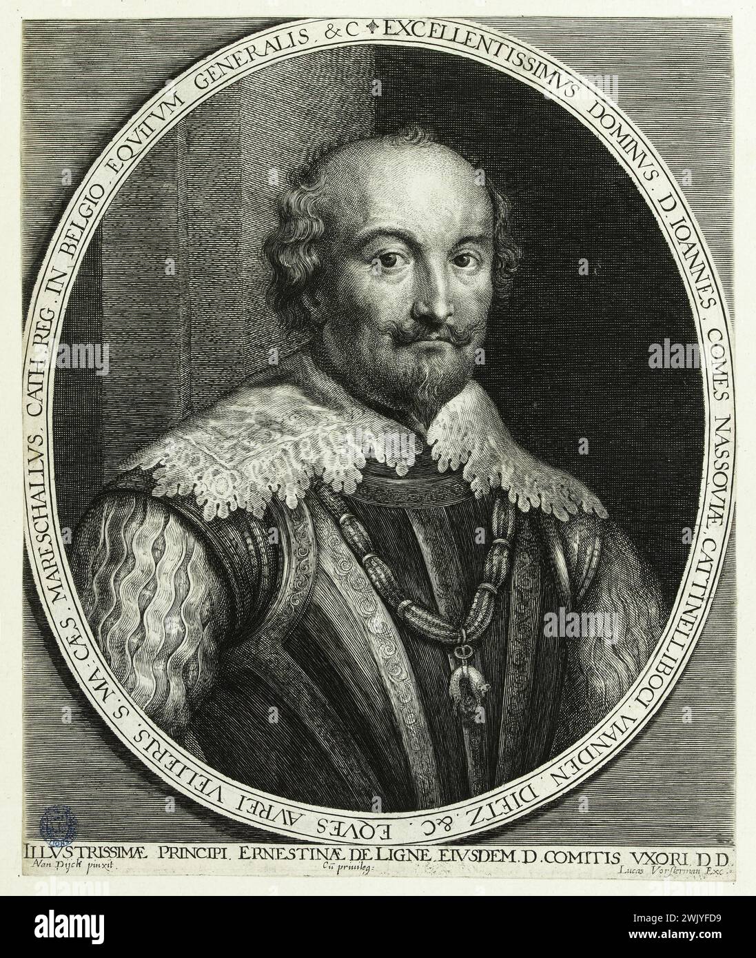 Antoine van Dyck (1599-1641). Comte de Nassau-Siegen (Hollstein 154 ...