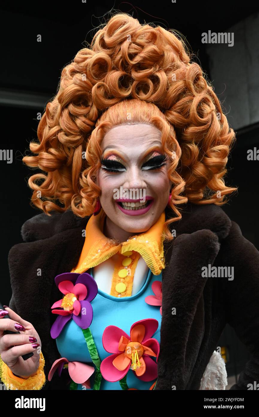 London, UK. 17th Feb, 2024. Ginger Johnson - Drag queen attends the ...