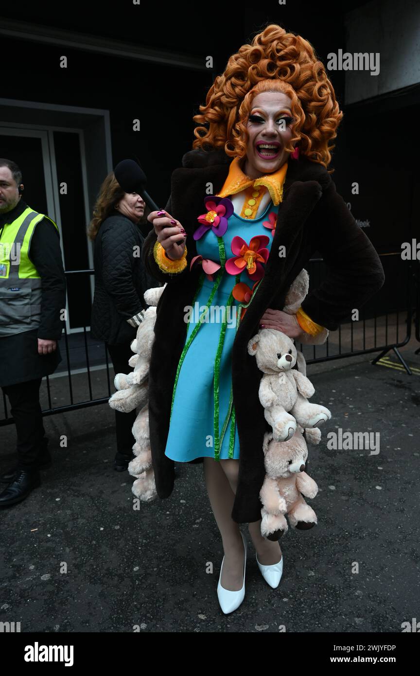 London, UK. 17th Feb, 2024. Ginger Johnson - Drag queen attends the ...