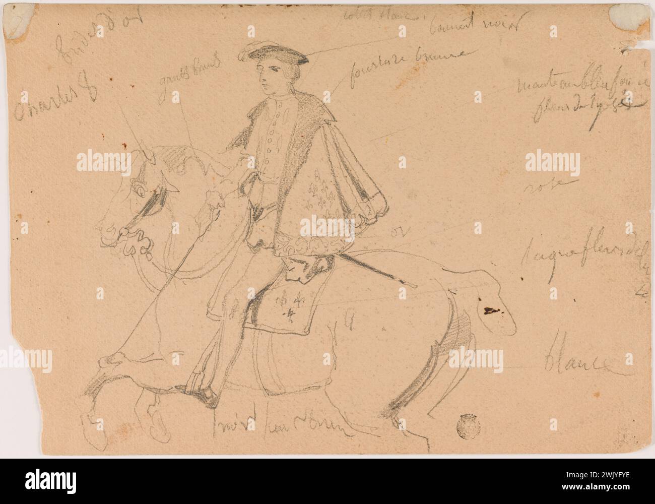 Louis Candide Boulanger (1806-1867). "Charles VIII, on horseback (copy ...