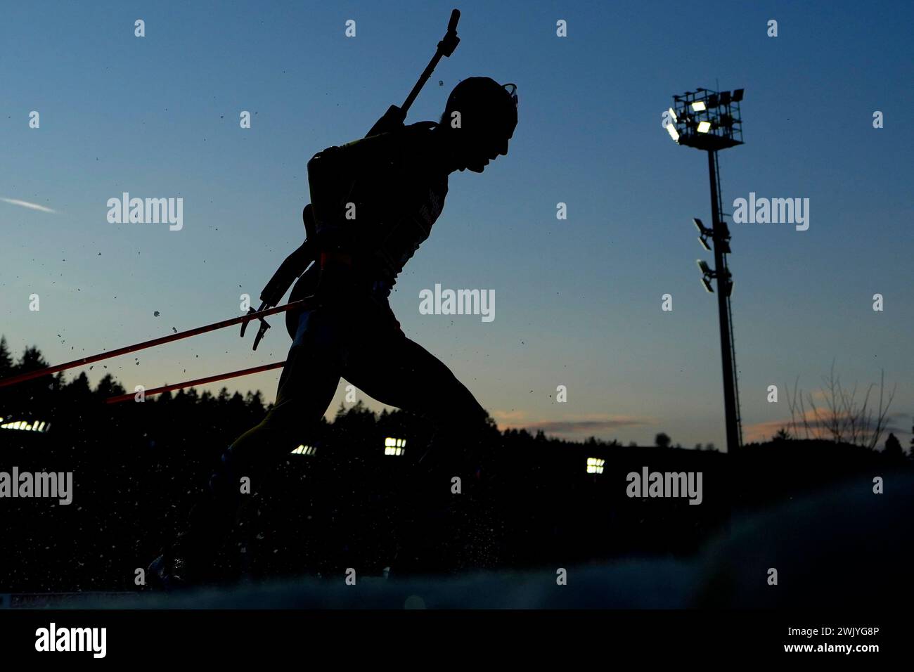 Jesper Nelin of Sweden competes during the men's 4x7.5 km relay race at ...