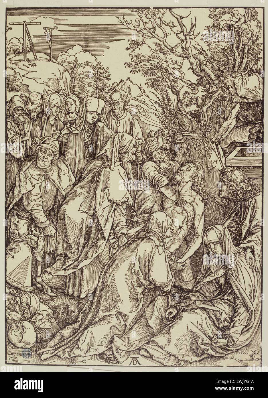 Albrecht Dürer (1471-1528). The great passion on wood: deposition (Bartsch 12). 1497. Museum of ...