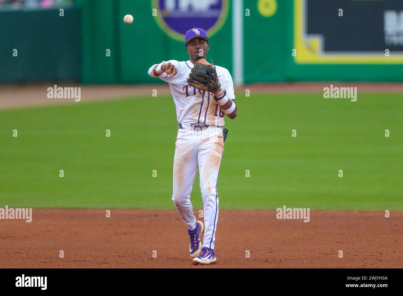 Baton Rouge, LA, USA. 16th Feb, 2024. LSU shortstop Michael Braswell ...