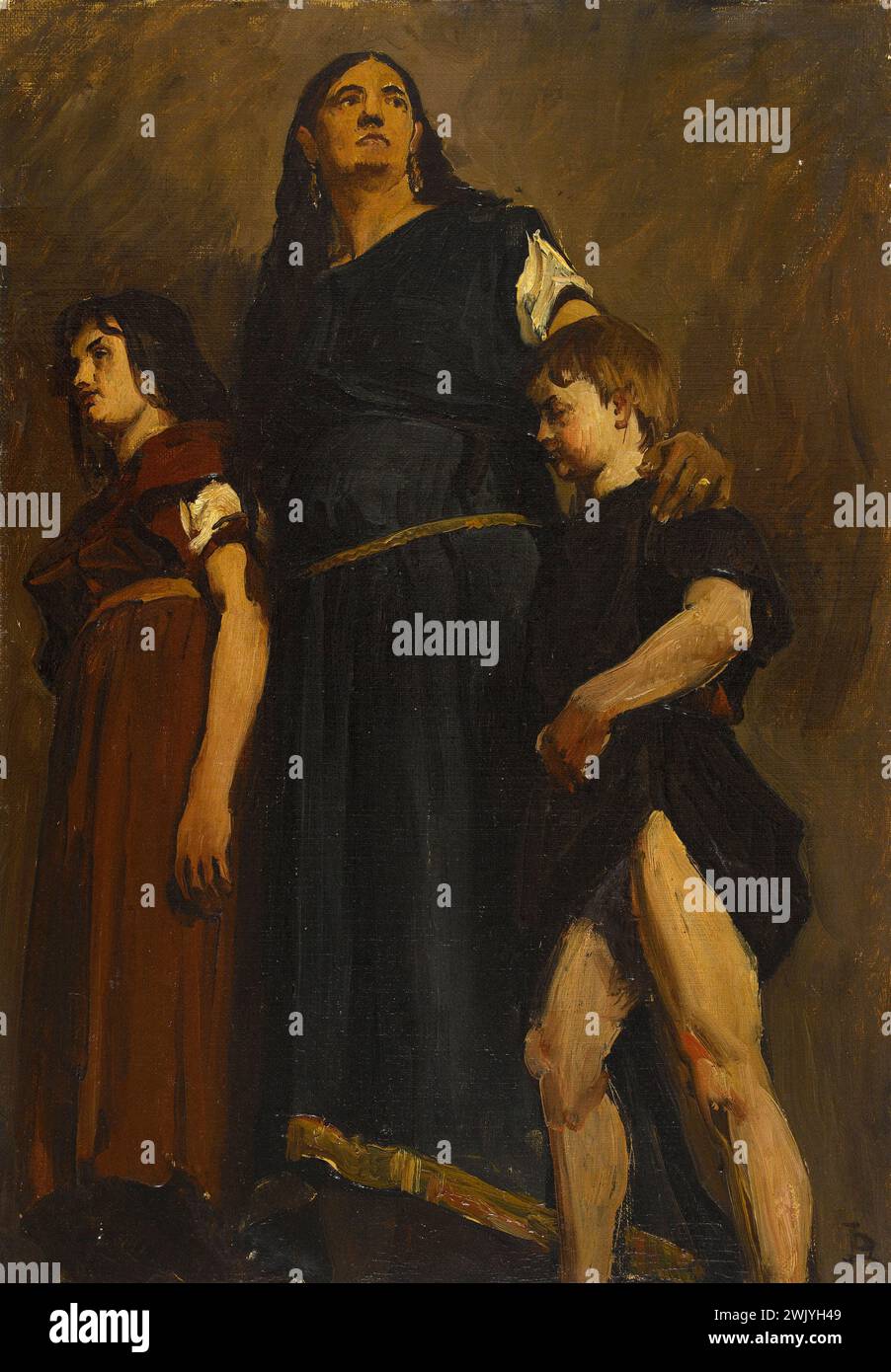 Jean-Paul Laurens (1838-1921). "Merovingian woman, sketch for the ...