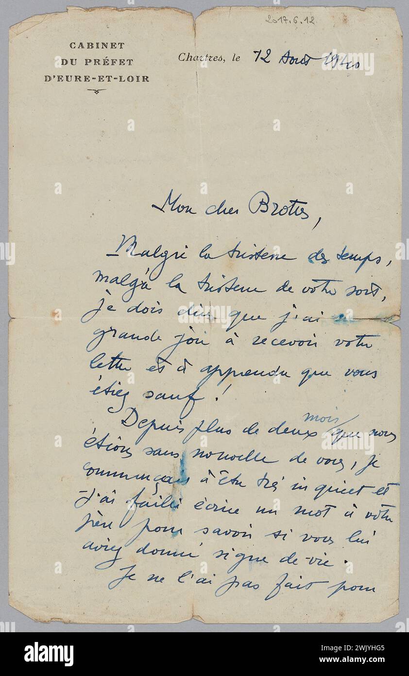 Moulin, Jean (dit Rex) (n.1899-06-20-D.1943-07-08), Cai du prefect de ...