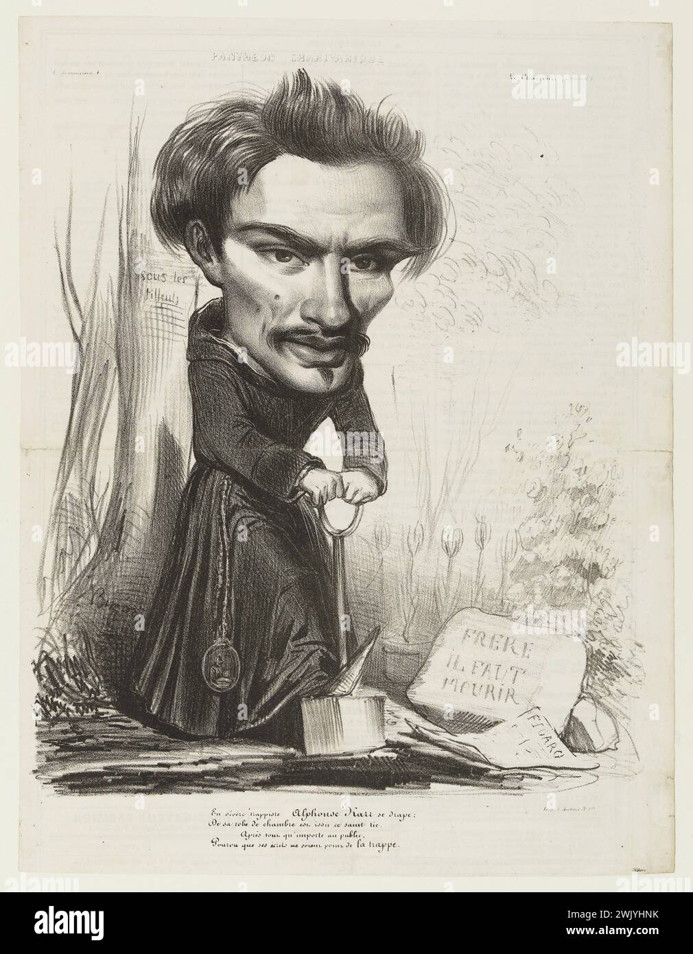 Benjamin Roubaud (1811-1847). "In severe Trappist Alphonse Karr drapes ...