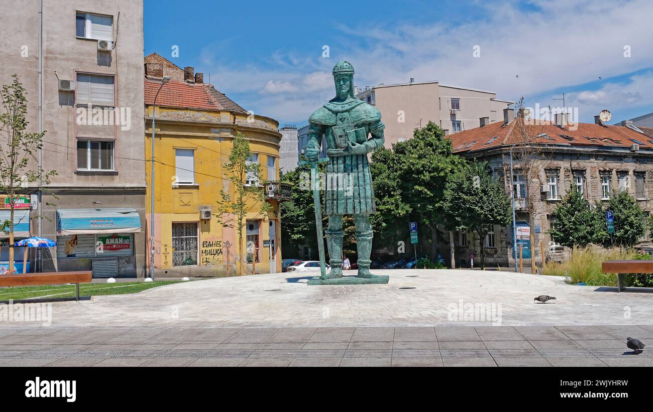 Belgrade, Serbia - July 5, 2021: New bronze statue of Despot Stefan ...
