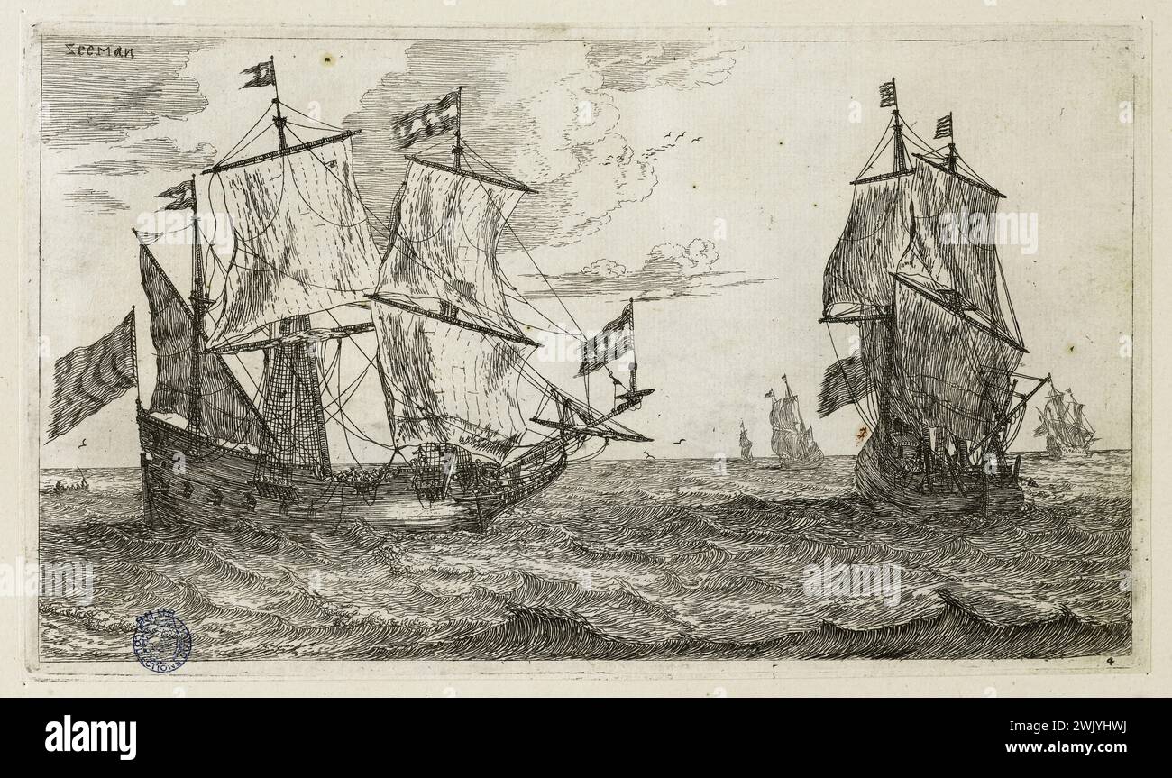 Renier Zeeman (around 1623-1667). Several vessels and marchands ship n ...
