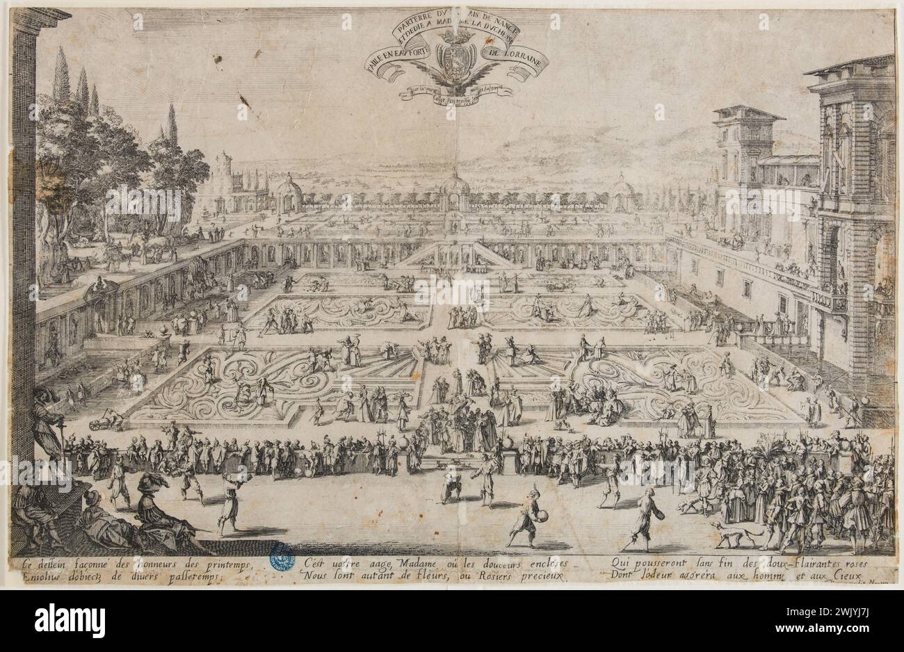 Jacques Callot (1592-1635). "Le Parterre de Nancy or Jardin de Nancy ...