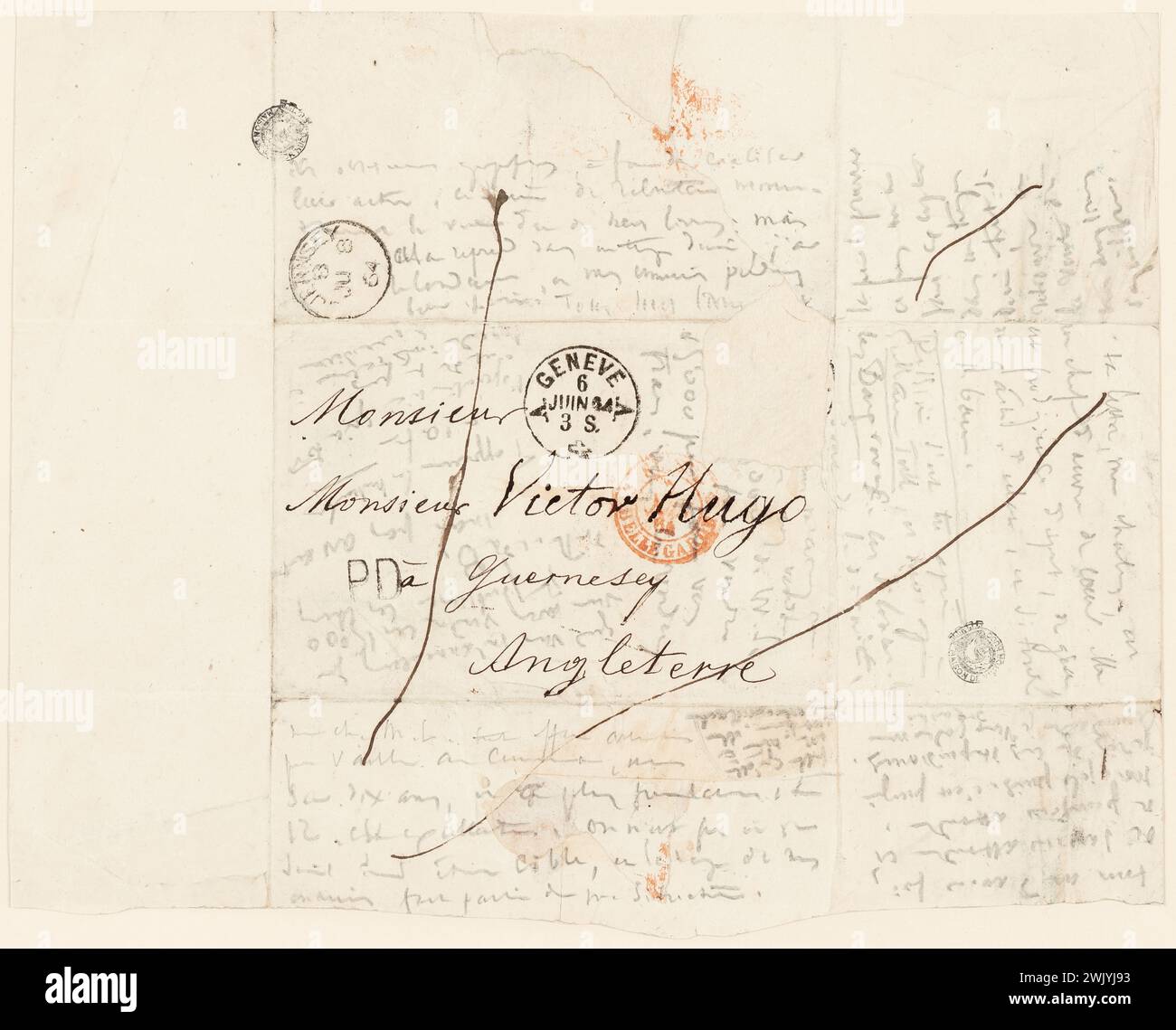 Hugo, Victor (n.1802-02-26-D.1885-05-22), draft letter in Lacroix ...