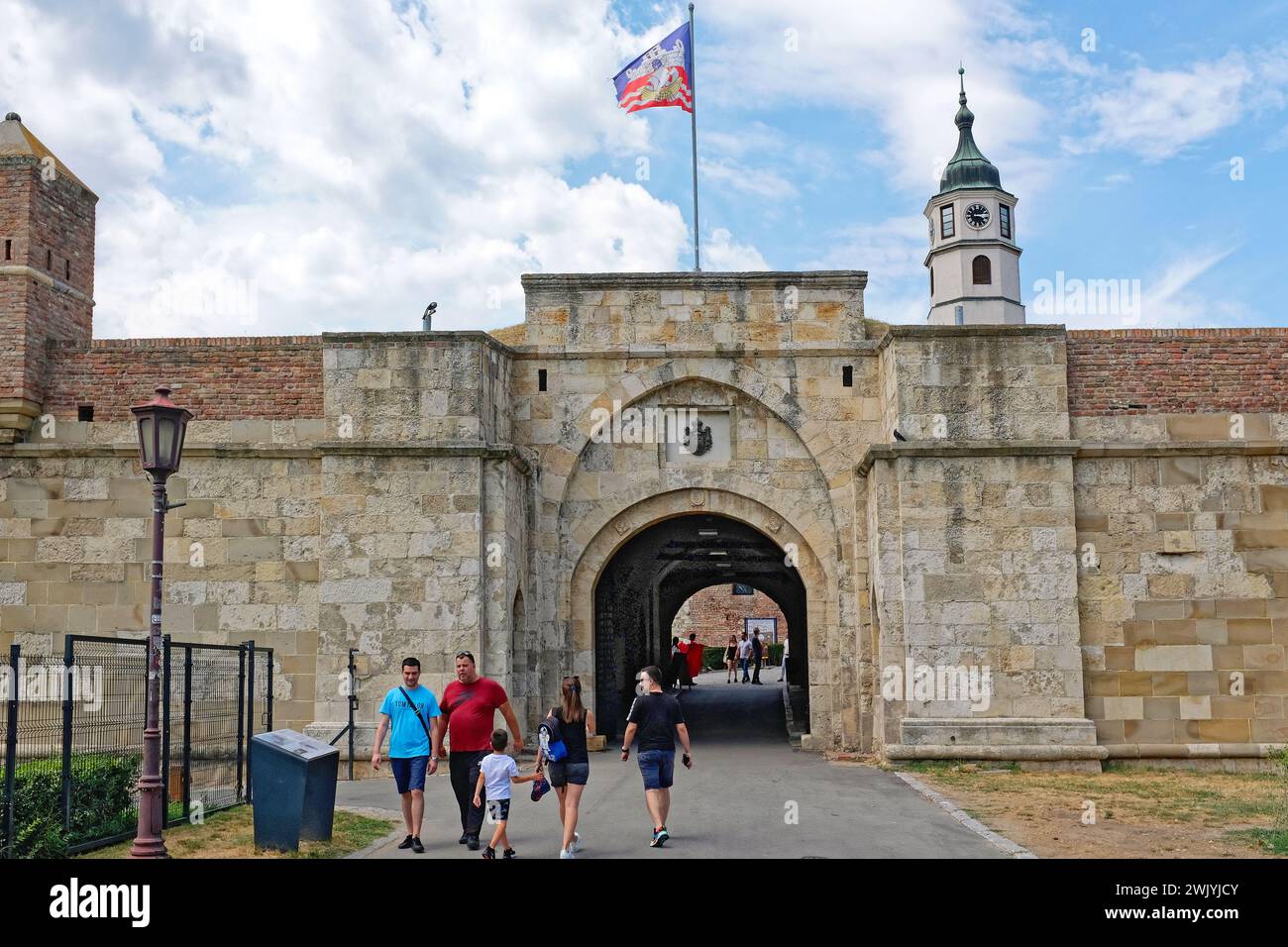 Belgrade, Serbia - July 5, 2021: People walking at Stambol gate ...