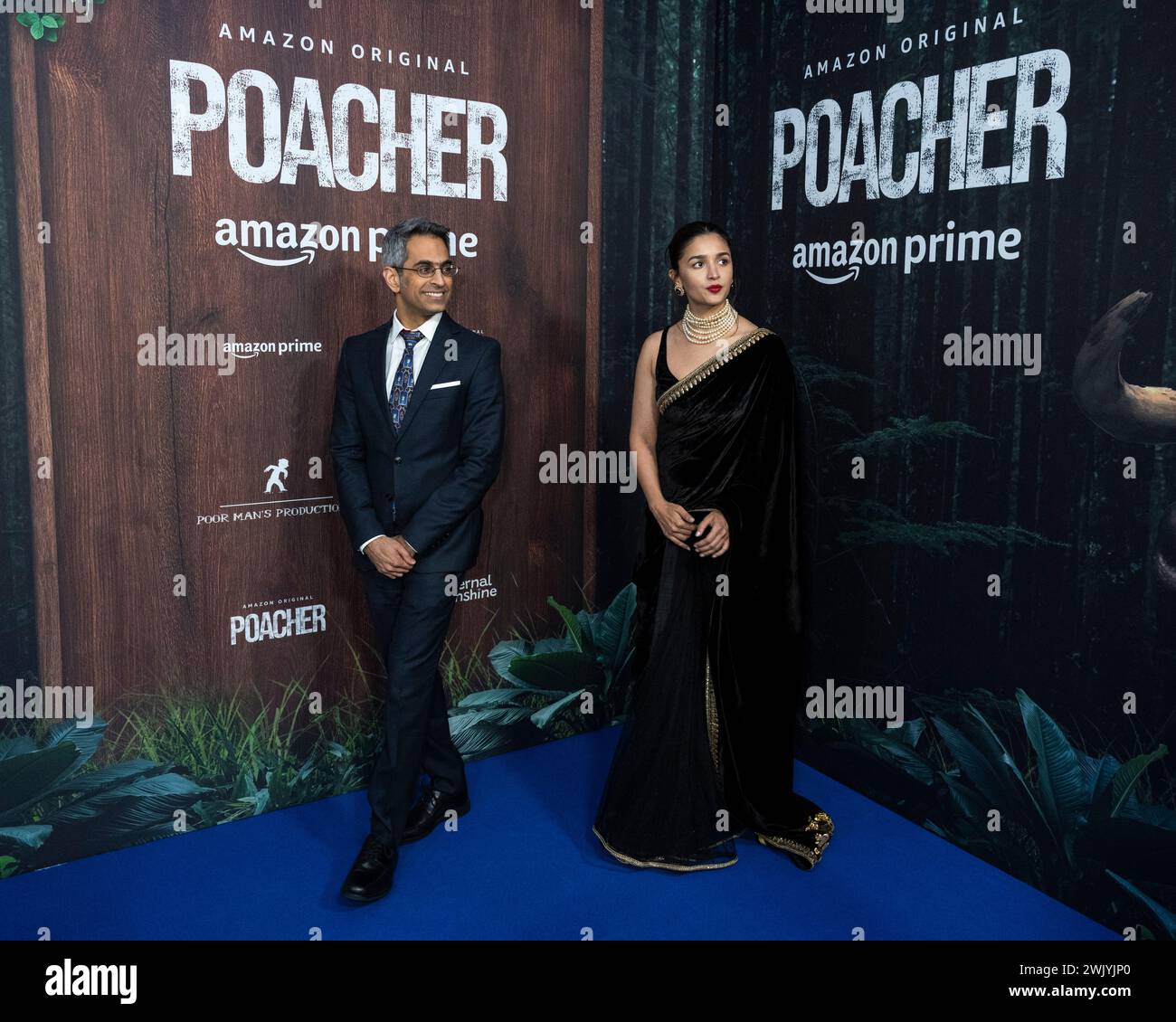 London, UK. 17 February 2024. (L) Richie Mehta (director) and Alia ...