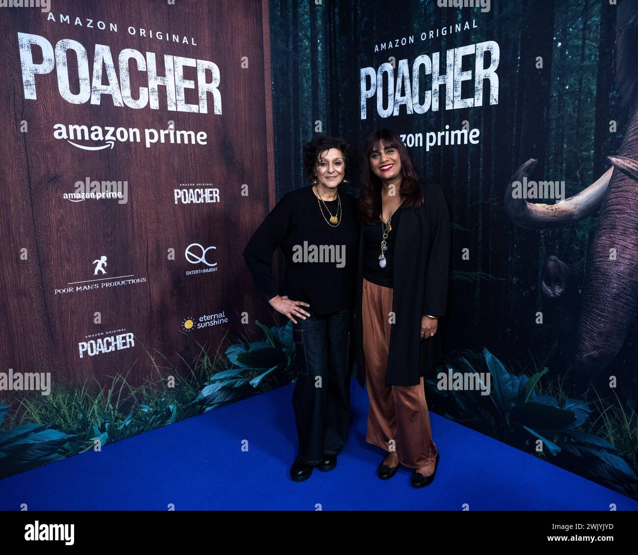 London, UK. 17 February 2024. (L) Meera Syal (actor) and Anu Menon ...