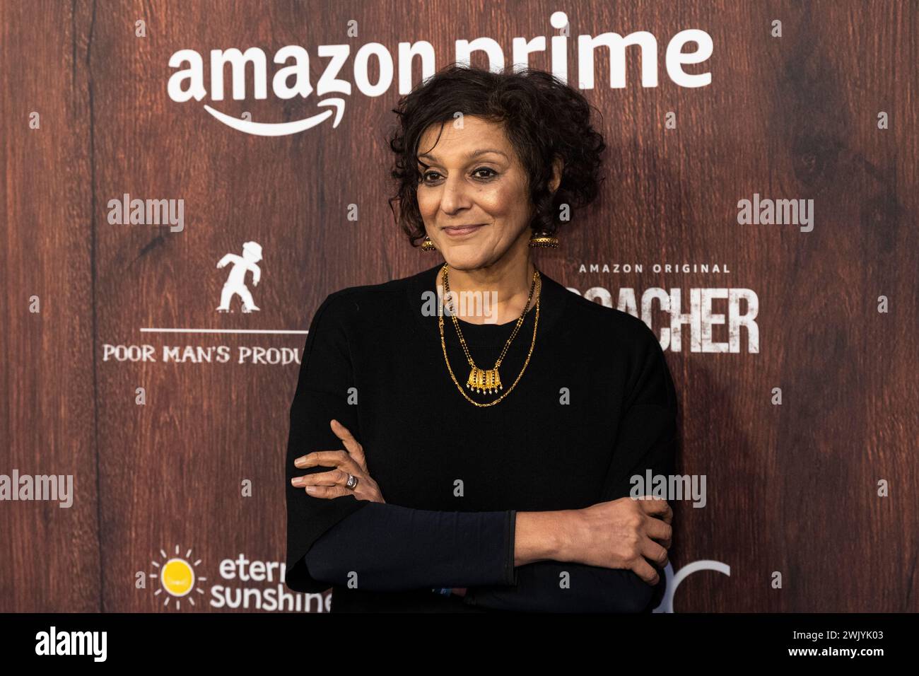 London, UK. 17 February 2024. Meera Syal (actor) at a premiere at The ...
