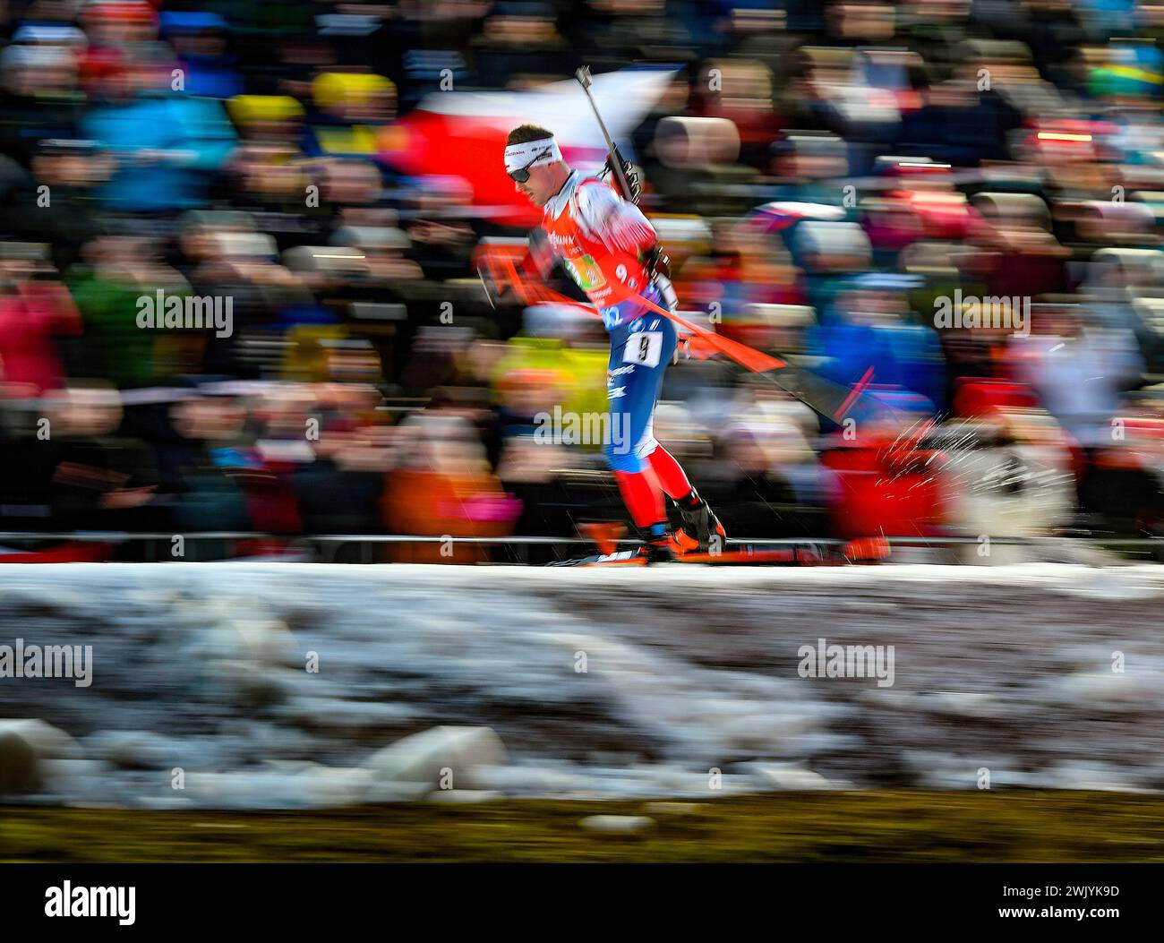 Czech Michal Krcmar in action during the Men's 4x7, 5 km relay race in ...