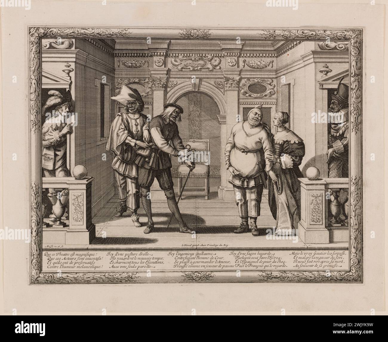 Abraham Bosse (1602-1676). "The Hôtel de Bourgogne". Chisel. 1650 ...