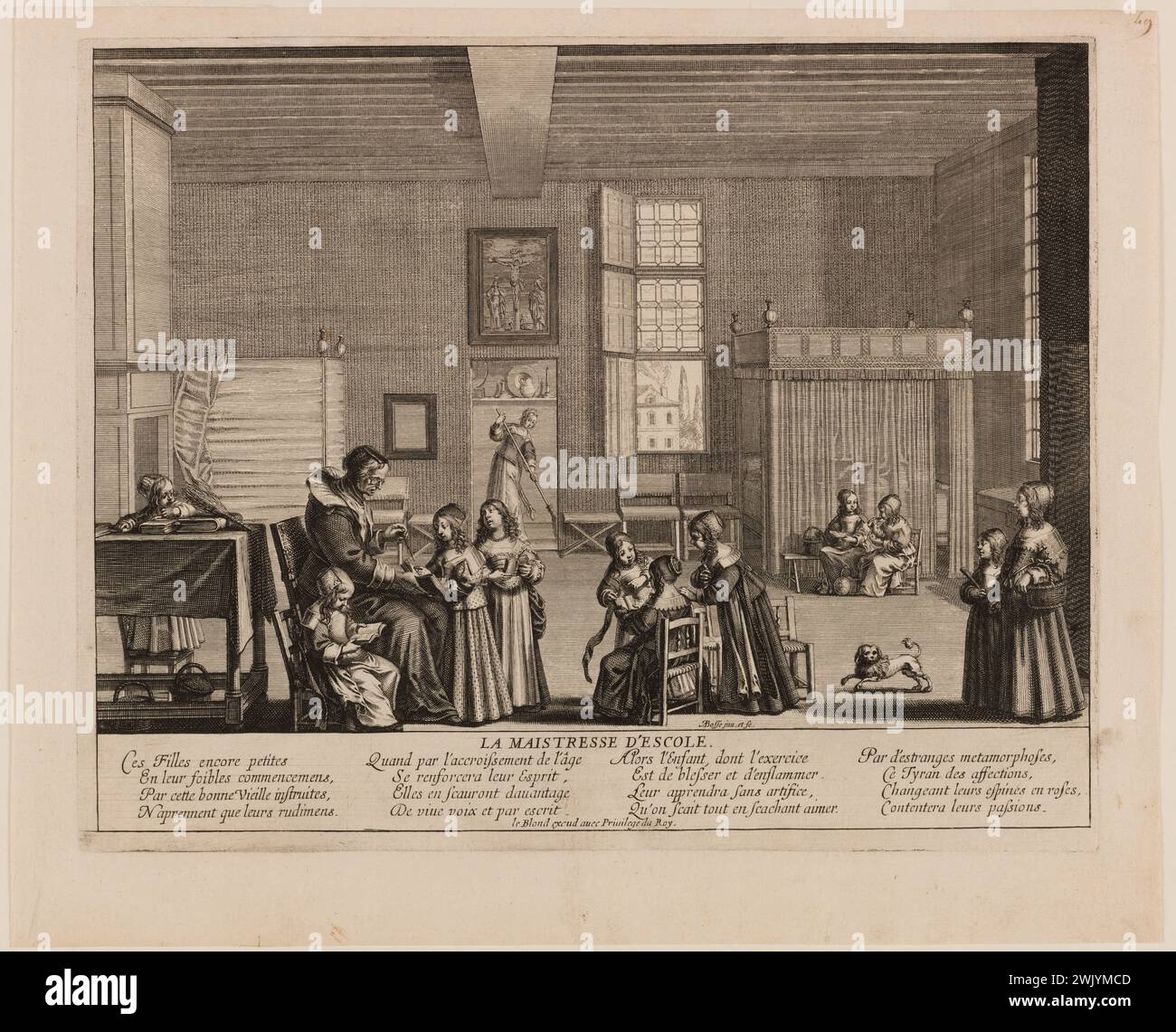 Abraham Bosse (1602-1676). "The school teacher (during the schoolmaster ...