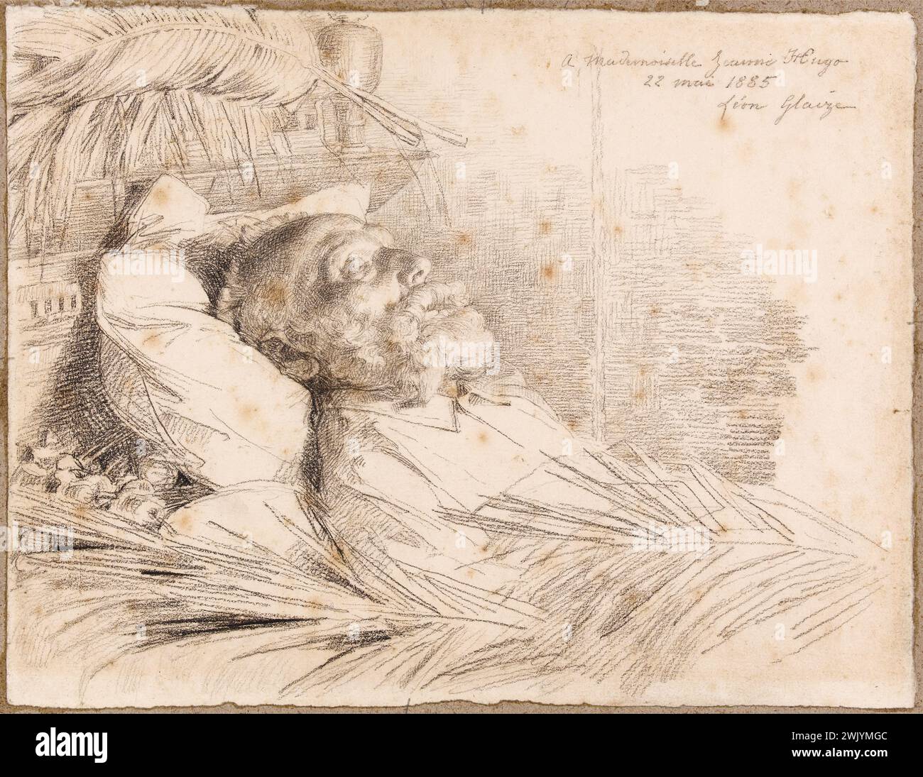 Pierre Paul Léon Glaize (1842-1932). Victor Hugo on his deathbed ...
