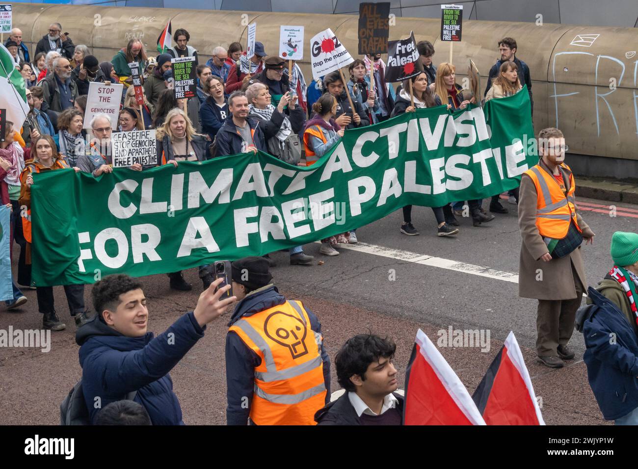 London, UK. 17 Feb 2024. Just Stop Oil. Rishi Sunak's a Wasteman. A ...