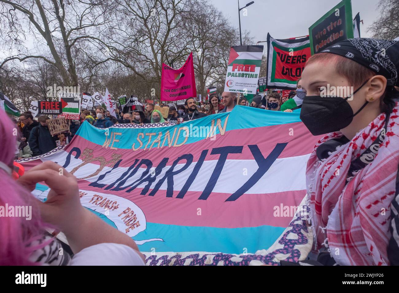 London, UK. 17 Feb 2024. Trans Pride solidarity. A huge march to the ...