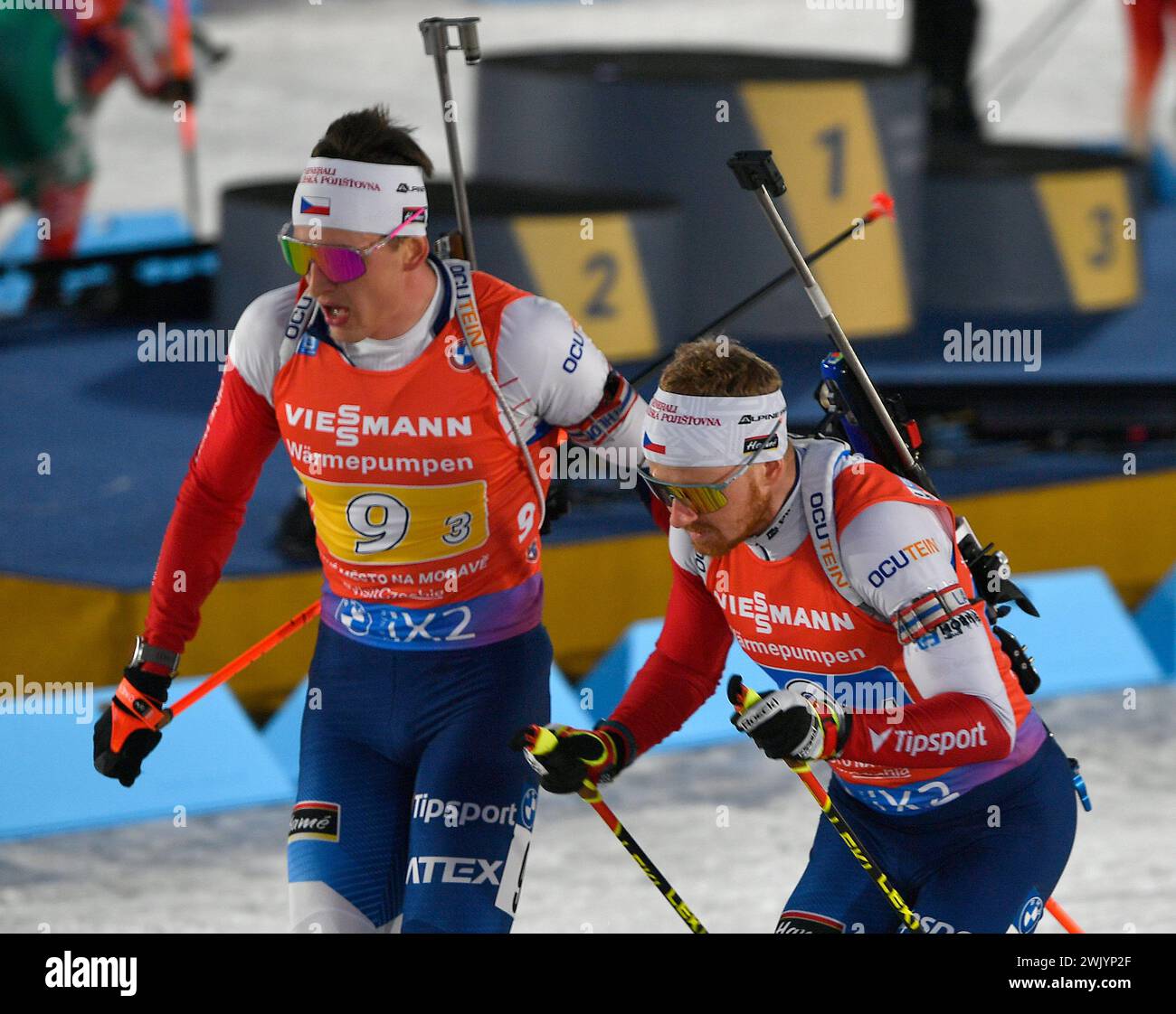 From left Czech Jonas Marecek, Vitezslav Hornig in action during the ...
