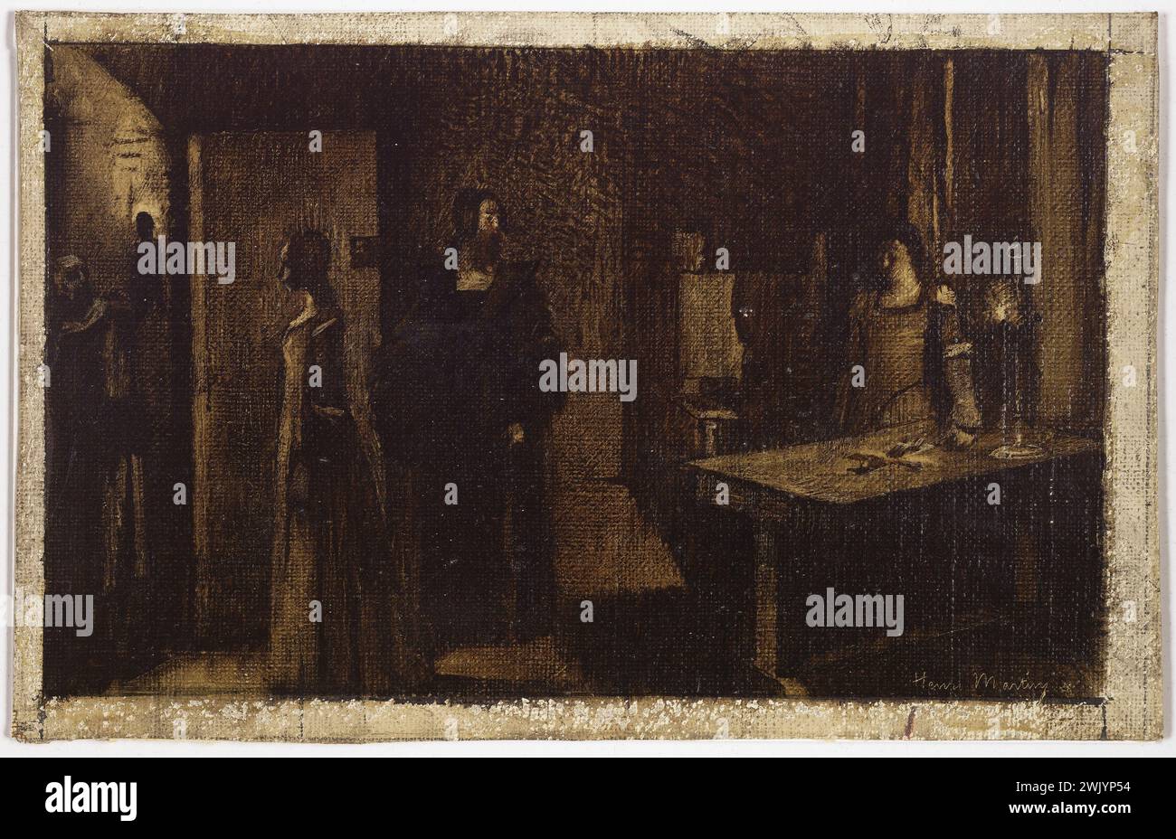 Henri Martin (1860-1943). "Le Crucifix". Illustration for "Angelo ...