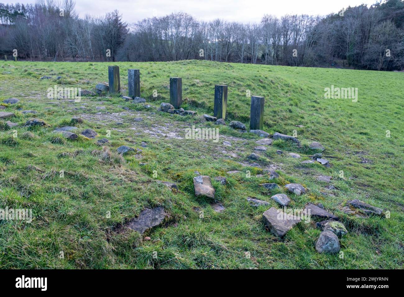 Kinneil Roman Fortlet, located on the Antonine wall, Kinneil estate, Bo ...