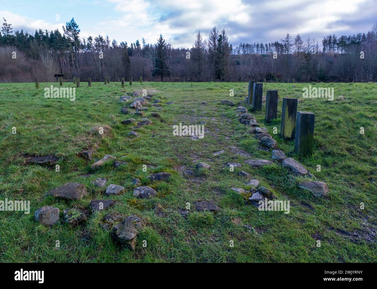 Kinneil Roman Fortlet, located on the Antonine wall, Kinneil estate, Bo ...