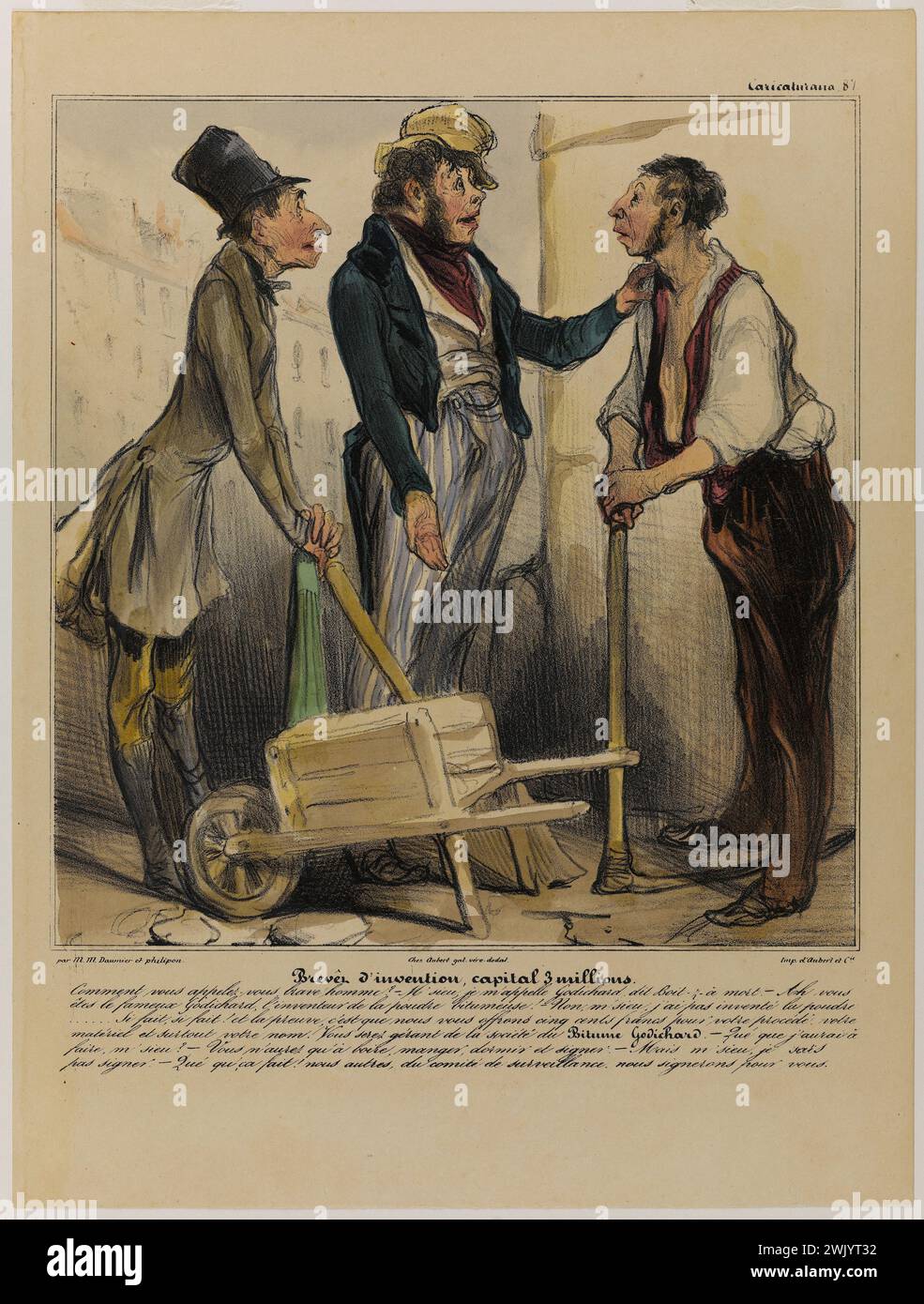 Honoré Daumier (1808-1879). "Invention patent, capital 3 million ...