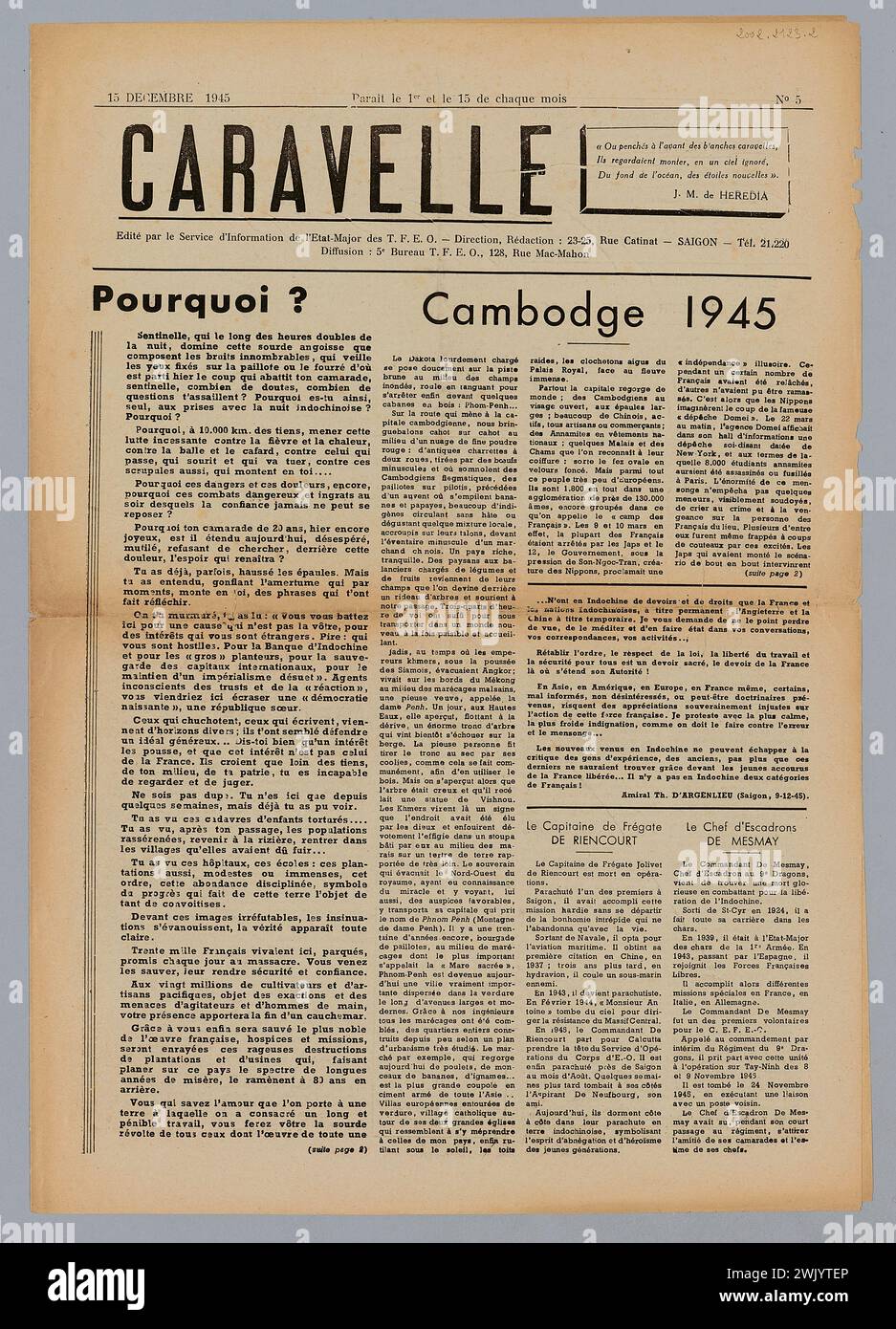 Propaganda press service of the TFEO EM (n.-d.), Caravelle n ° 5 ...