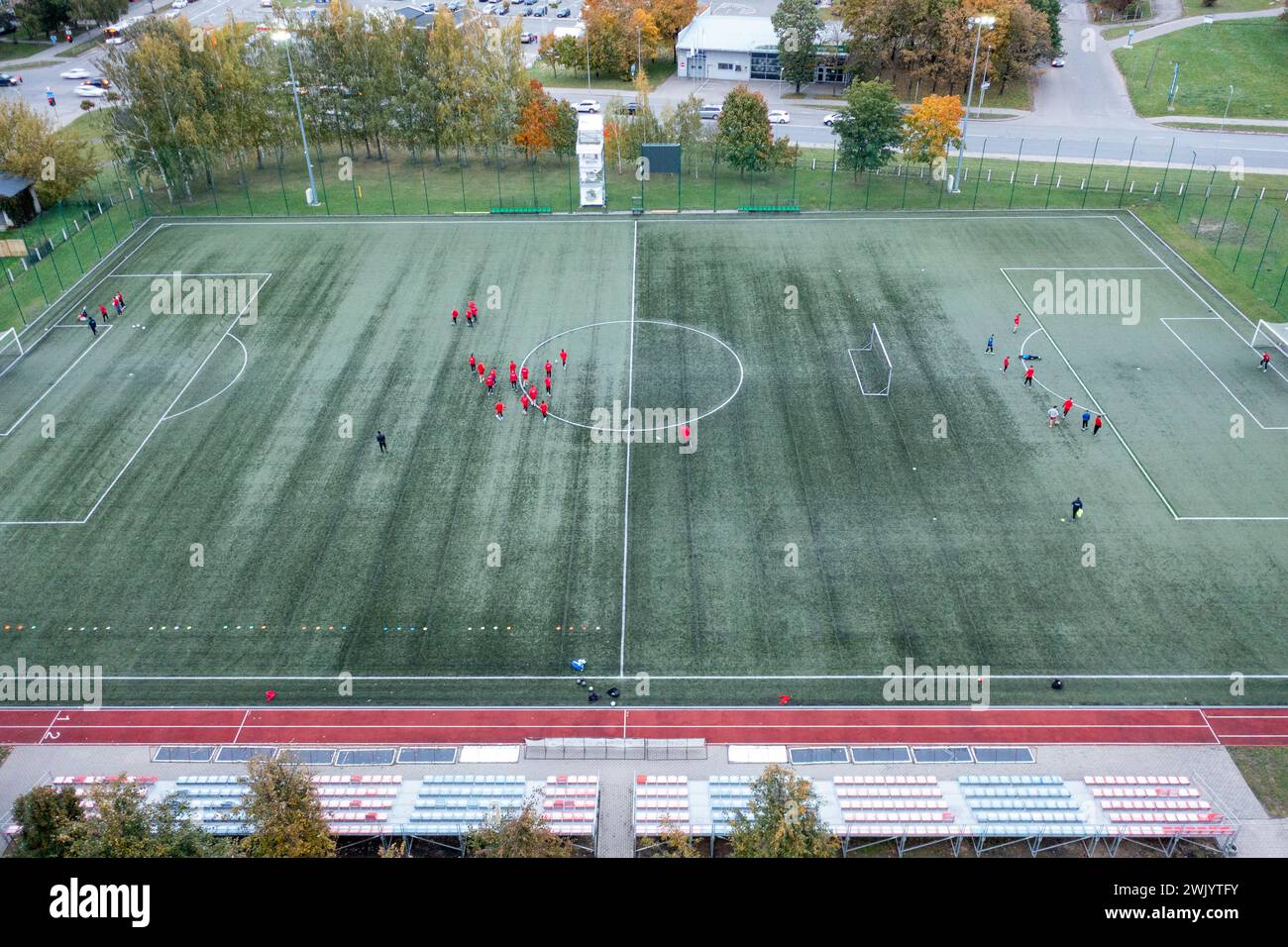 Aerial sports pitch evening hi-res stock photography and images - Alamy