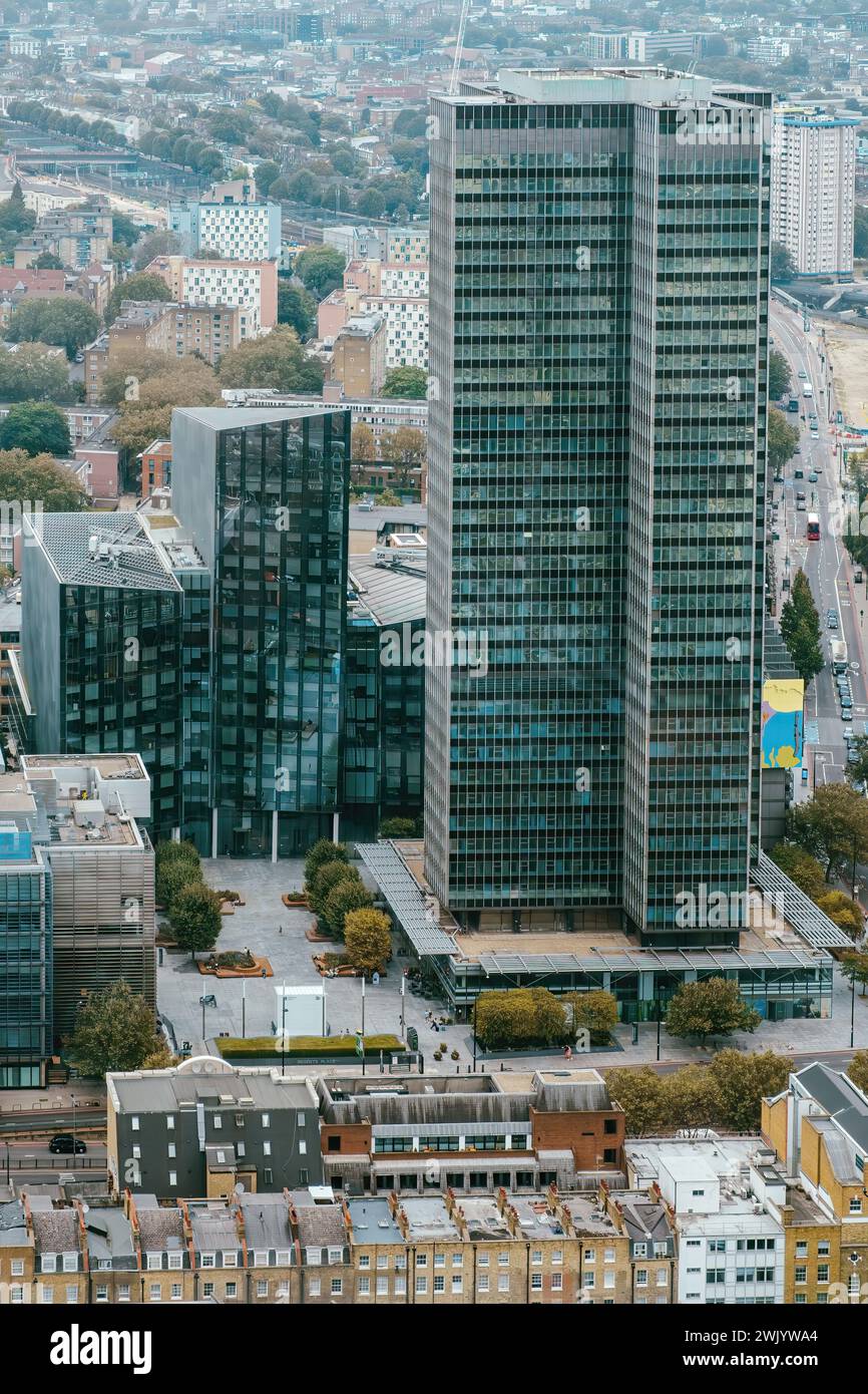 Aerial View facing north of Euston Tower, high rise building ...