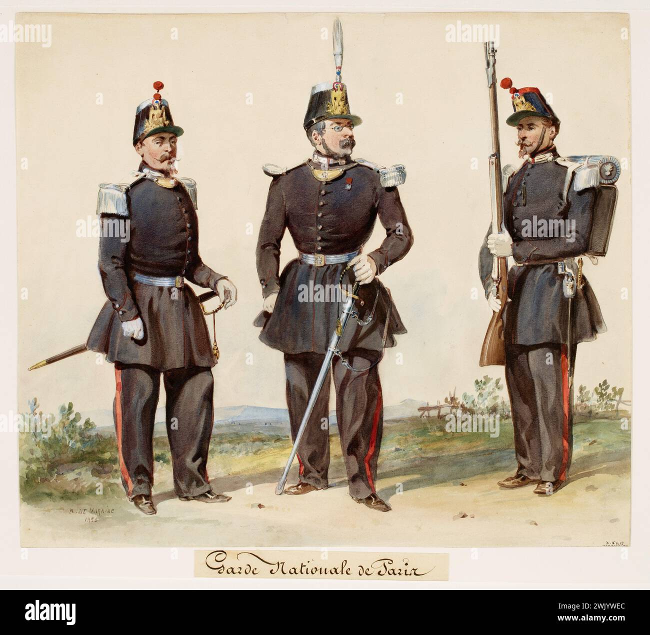 Moraine, René de (n.1816 - d.), National Guard of Paris in 1856 ...