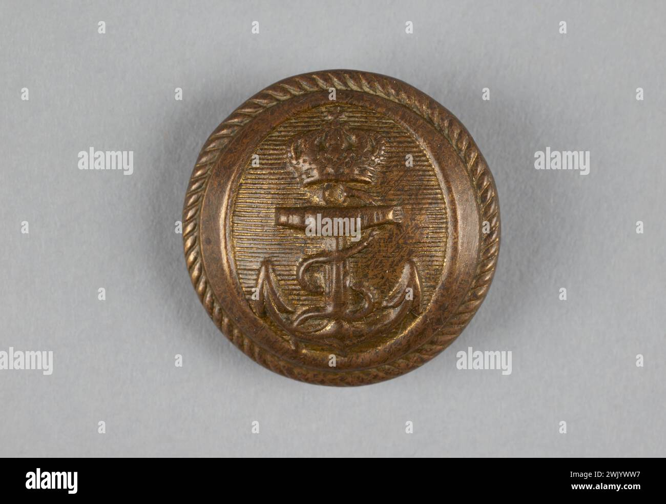 Anonymous, naval officer button (attributed title), 1925. Metal ...