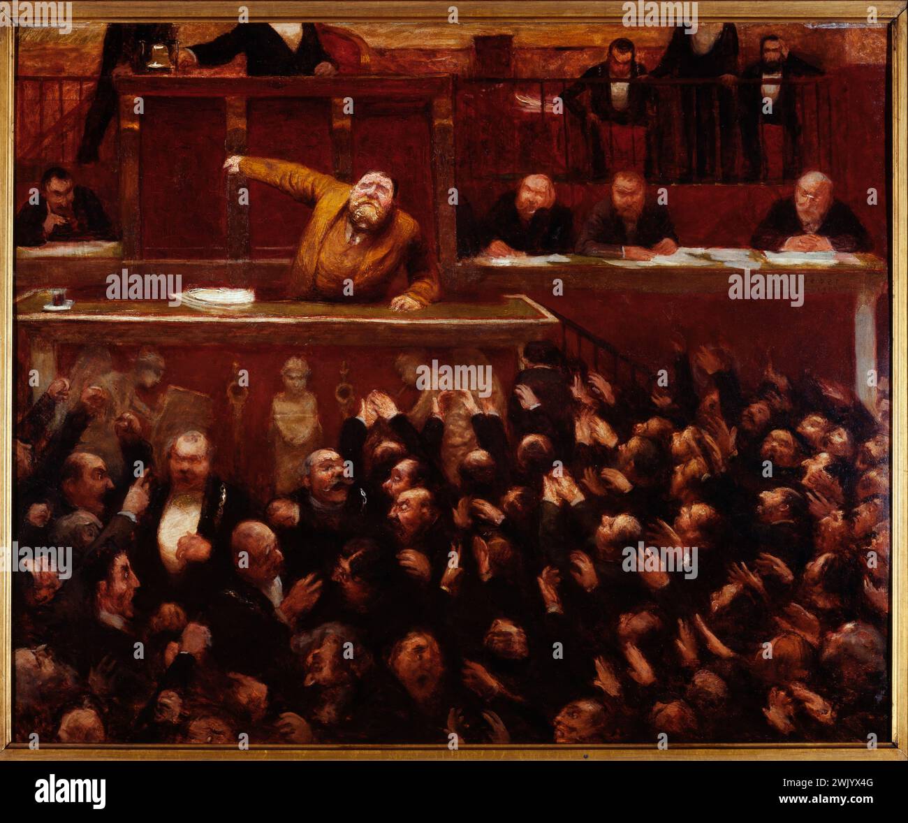 Jean Veber (1864-1928). "Jean Jaurès at the gallery of the Chamber of ...