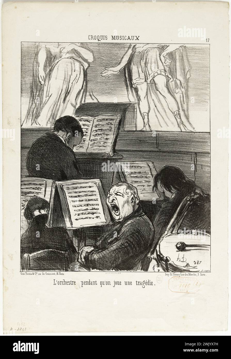 Honoré Daumier (1808-1879). Musical sketches n ° 17. The orchestra ...