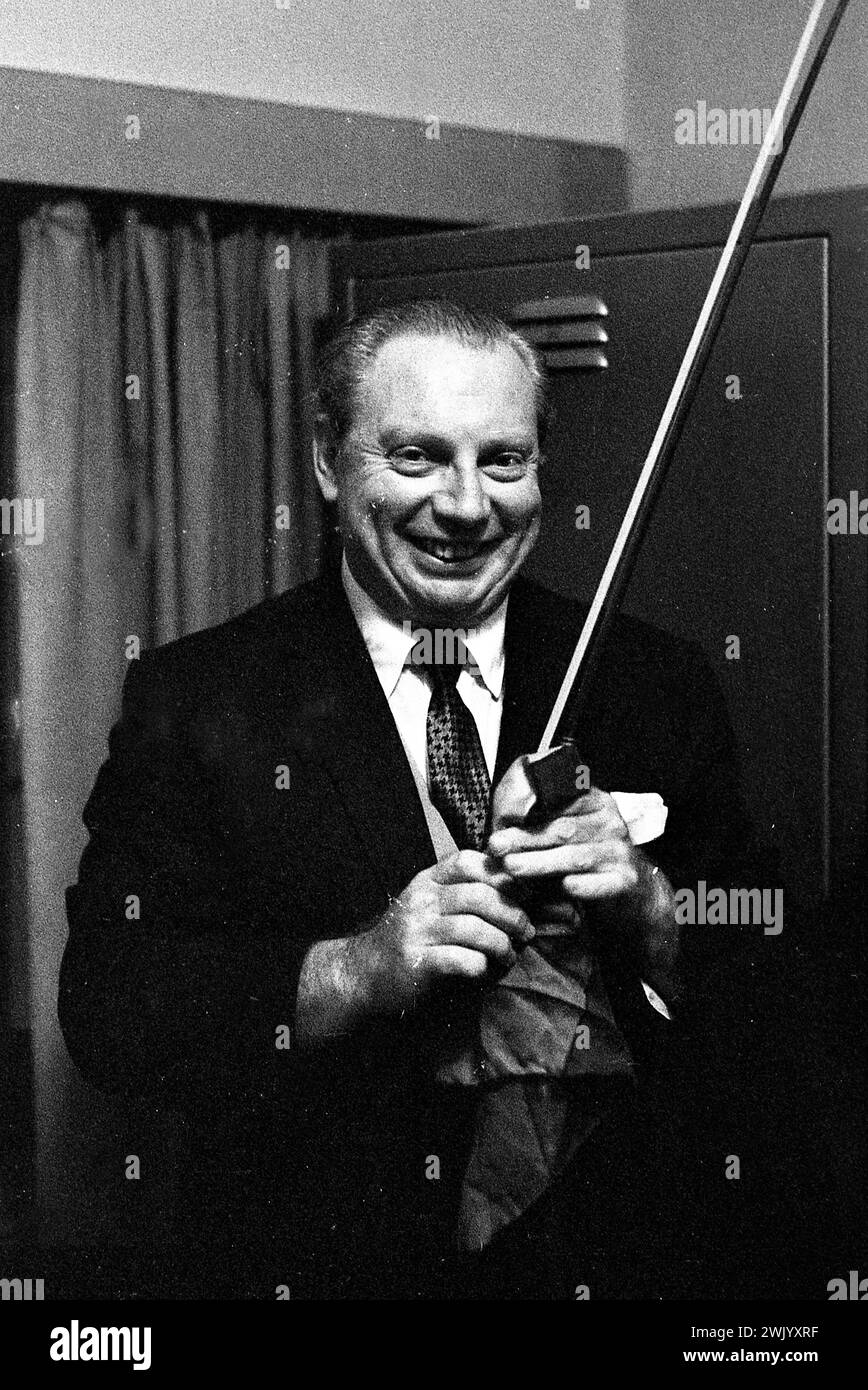American violinist Isaac Stern, before a performance at the Teatro ...