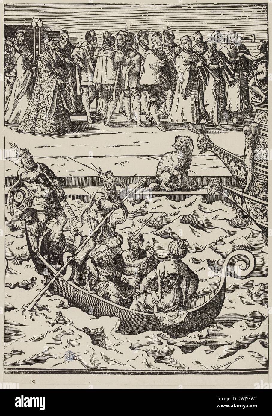 Jost Amman (1539-1591). "View of Place Saint-Marc in Venice (Bartsch 27 ...