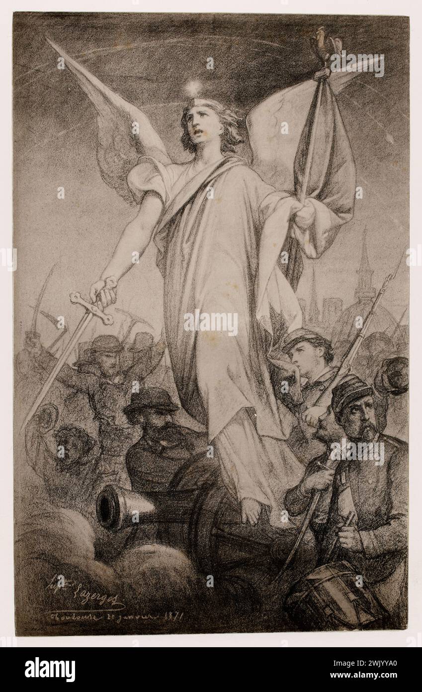 Lazerges, Hippolyte (n.1817-07-05-D.1887-10-24), allegorical character ...