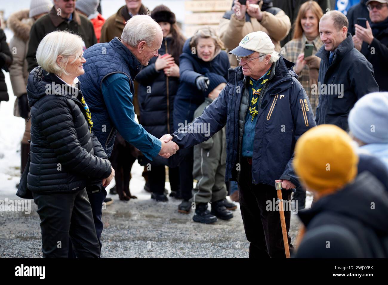 Stockholm, Sweden. 17th Feb, 2024. Sweden's King Carl Gustaf with Nils ...