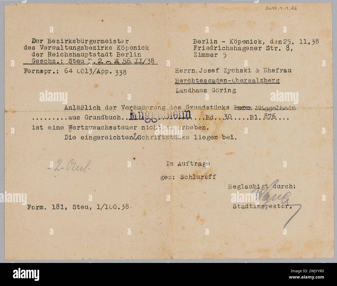 Cai du Bezirksbürgermeister des Verwaltungsbezirks Köpenick (Berlin ...