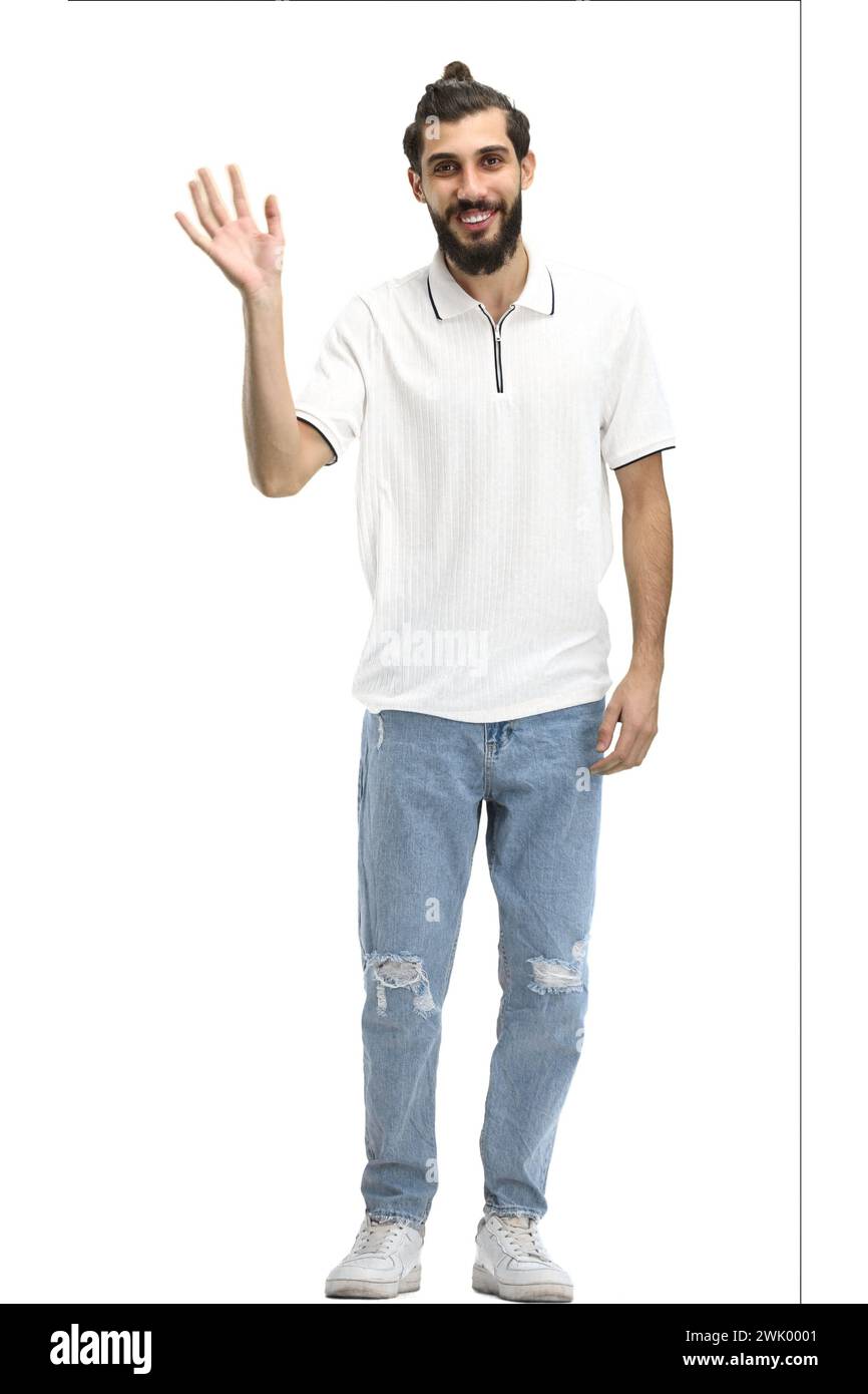 Man waving pointing finger on hi-res stock photography and images - Alamy