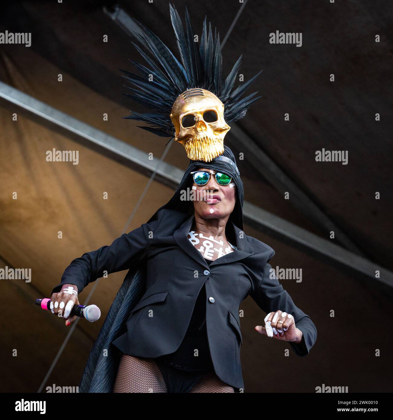 Jamaican popstar Grace Jones performing live in 2022 Stock Photo - Alamy