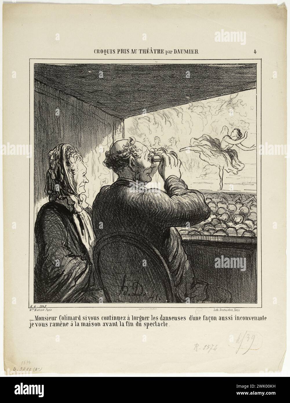 Honoré Daumier (1808-1879). Sketch taken at the theater - Mr. Colimard ...
