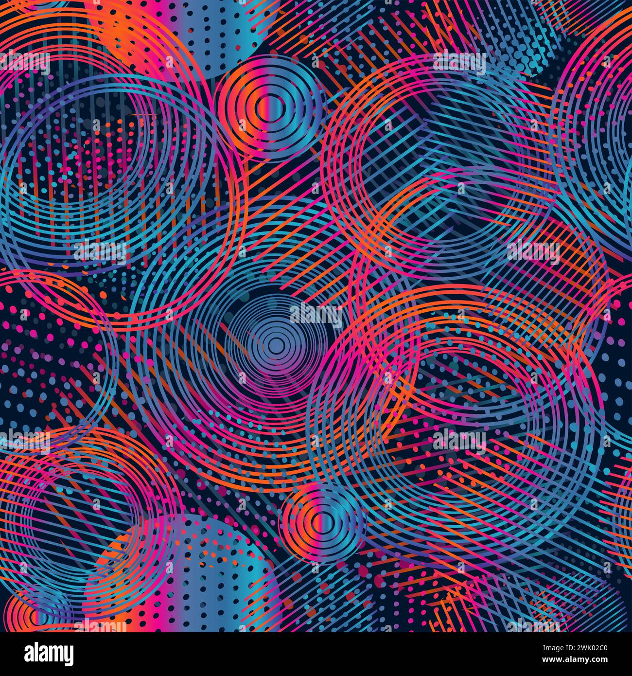 Seamless background of geometric gradient circles. hand drawing. Not AI ...