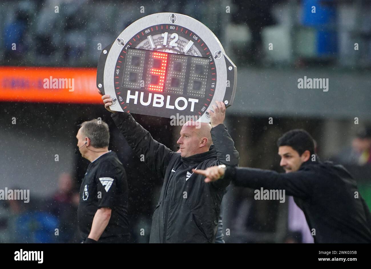 A view of 3 minutes of injury time displayed on an LCD board by fourth ...