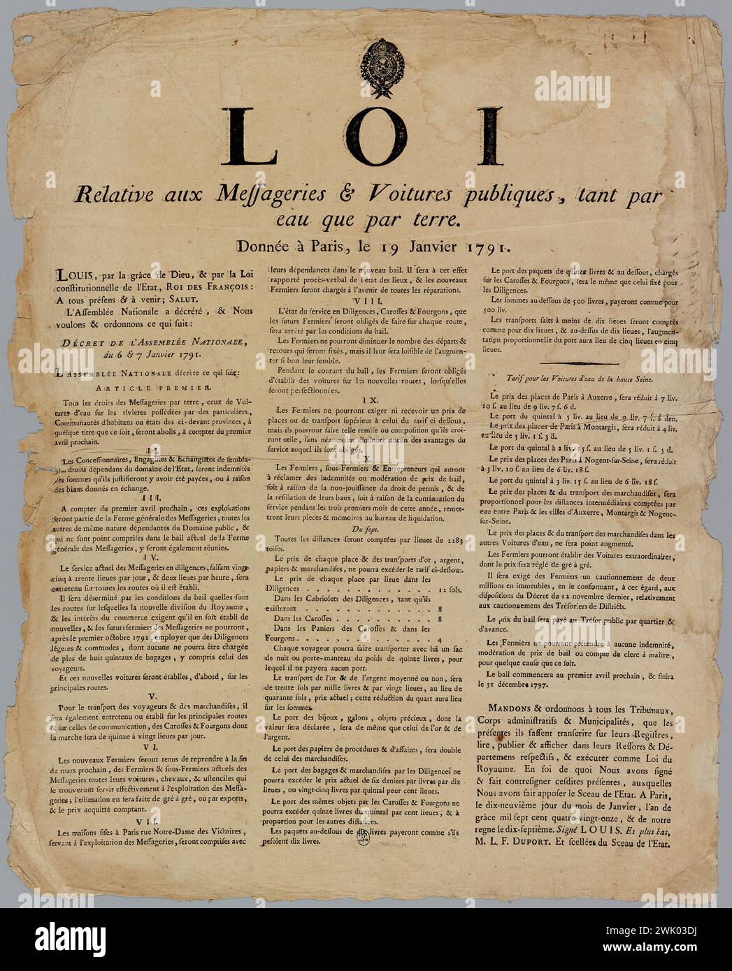 Anonymous, law/ relating to messaging & public cars, both by/ water and ...