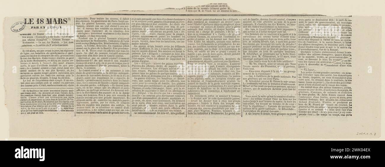 Anonymous, press cut on March 18 by a witness (dummy title), 1871 ...